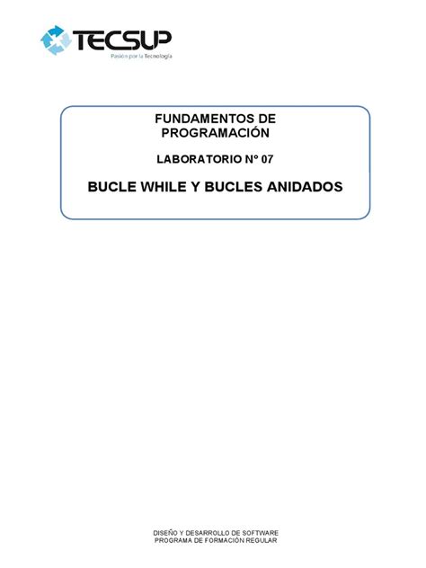 Lab 07 Bucle While Y Bucles Anidados Pdf Python Lenguaje De