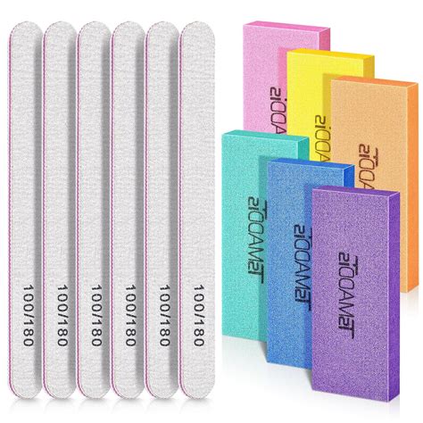 nail files and buffers set with 6pcs rectangular buffers