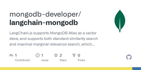 Github Mongodb Developerlangchain Mongodb Langchainjs Supports