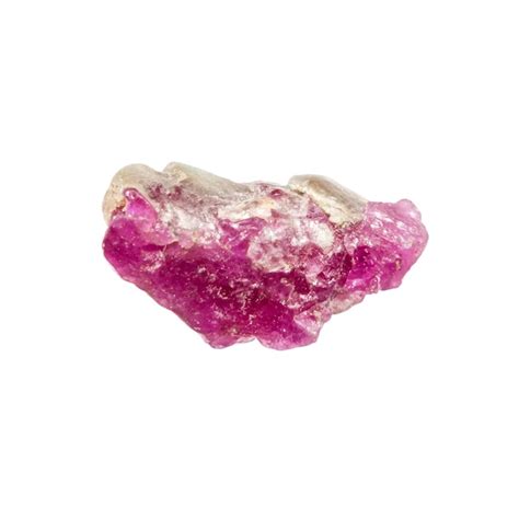 Premium Photo Unpolished Ruby Crystal Isolated On White