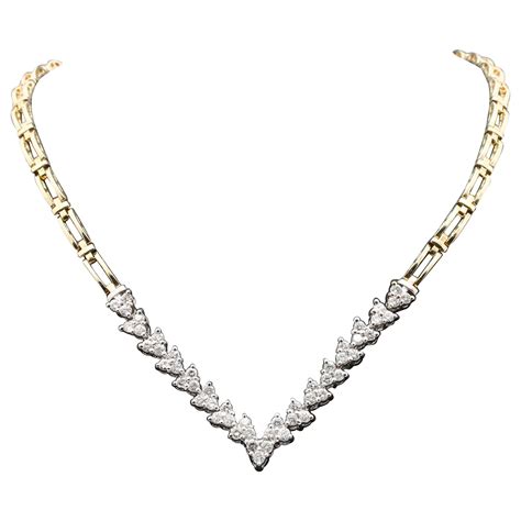 Modern Round Diamonds Gold Necklace 18k Yellow Gold Diamond Necklace
