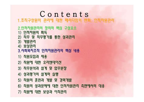 사회복지조직의 인적자원관리 사회과학