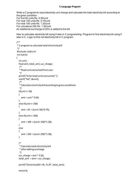 C Language Program Docx