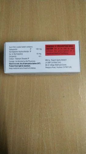 100mg 10 Mg Gabapentin Nortriptyline Hydrochloride Tablets 10x10