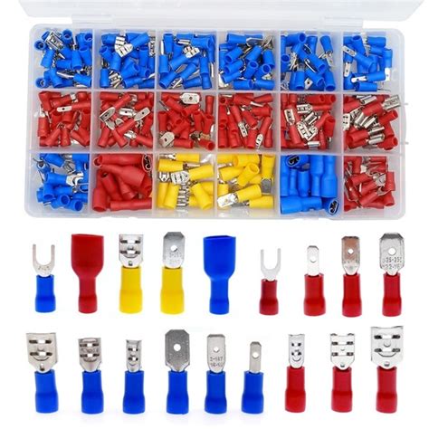 330pcs Assorted Full Insulated Fork U Type Set Terminals Connectors Assortment Kit Electrical