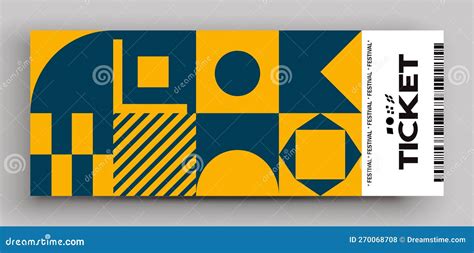 Ticket Vector Template Layout With Abstract Pattern Design Graphics Made With Simple Shapes And