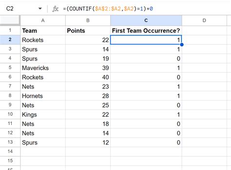 Google Sheets Find First Occurrence Of Value In Column