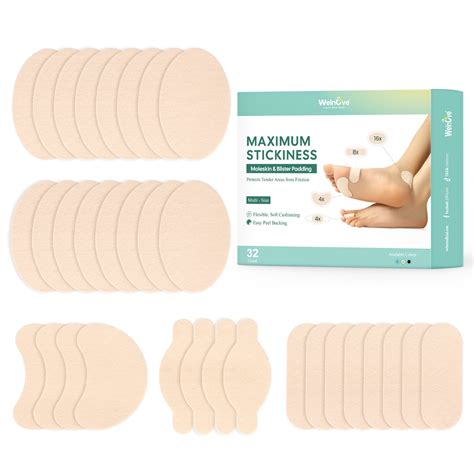 Welnove Moleskin Adhesive Pads For Feetblister Bandages For Feet Mole