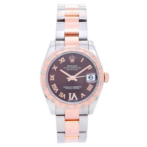 Rolex Ladies Rose Gold Everose Steel Diamond Datejust Automatic