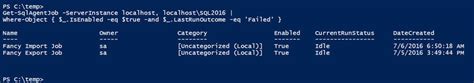 Get Last Nights Failed Sql Server Agent Jobs From Multiple Instances