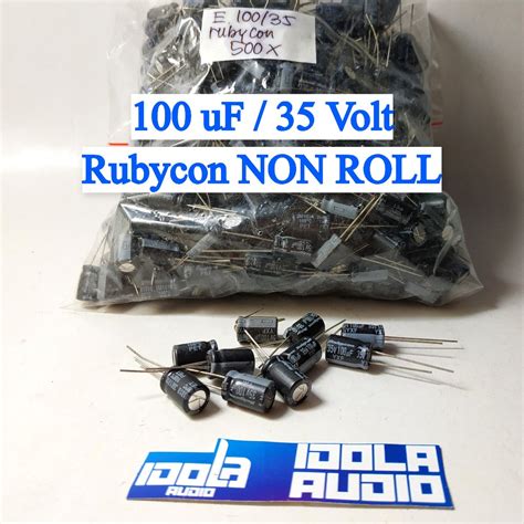 Jual 10 Pcs Rubycon Elco 100 Uf 35 Volt Non Roll Kapasitor Elko 100uf 35v Rubycon