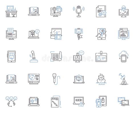 Technology Sector Line Icons Collection Innovation Digitalization