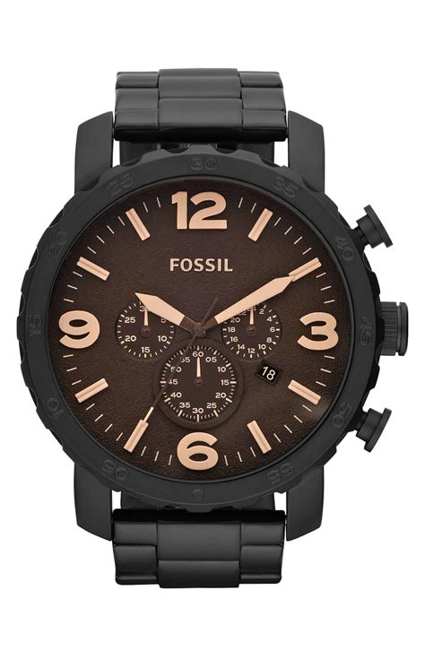 Fossil Nate Chronograph Bracelet Watch In Brown For Men Lyst