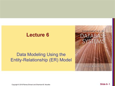 Data Modeling With Er Model Lecture 6