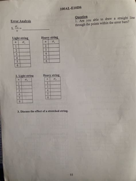Please Complete The Following Error Analysis In The Chegg