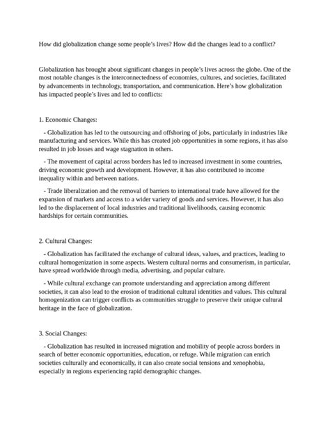 Aa Globalization Assignment 1 Pdf Globalization Sustainability