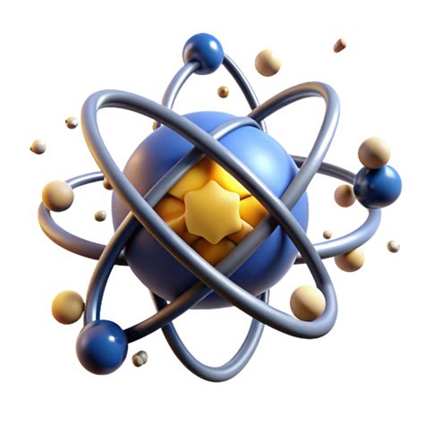 3d Model Atomic Structure With Orbiting Particles 54716638 Png