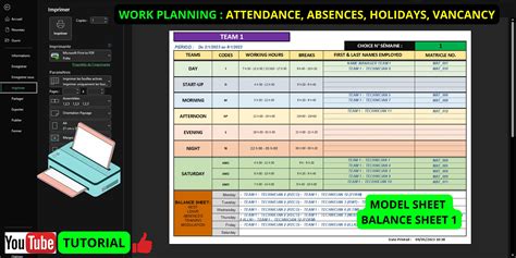 Work Schedule Excel Work Planning Excel Excel Staff Planning Leave Planning Excel