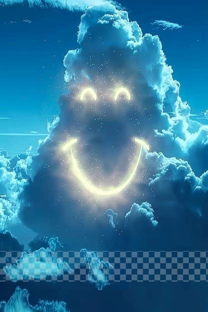 Premium Psd A Smiley Face In The Clouds With A Smile On It