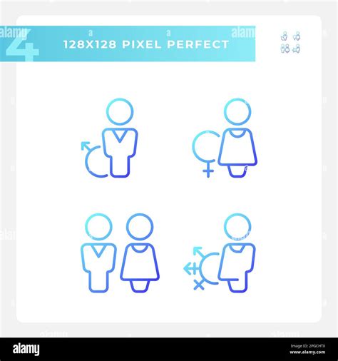Toilets For Different Genders Pixel Perfect Gradient Linear Vector