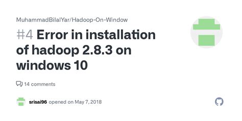 Error In Installation Of Hadoop 283 On Windows 10 · Issue 4