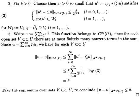 Functional Analysis Boundedness Assumption On Global Approximation Theorem Of Sobolev Space