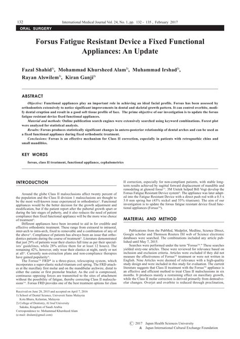 Pdf Forsus Fatigue Resistant Device A Fixed Functional Appliances An Update