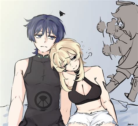 Lumine Scaramouche Paimon And Wanderer Genshin Impact Drawn By Zac
