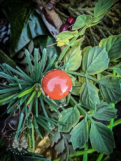 Red Jasper Silver Toned Ring Bramble And Bone