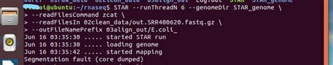 为什么在linux用star做rnaseq序列比对时出现segmentation Fault Core Dumped？服务器 Csdn问答