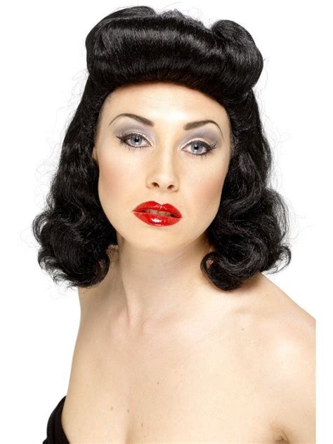 Pin Up Girl Wig Black