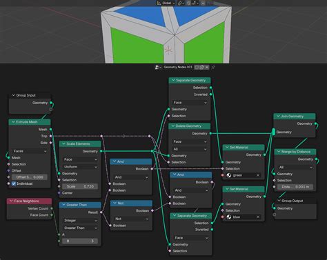 How To Assign Different Materials To Faces Like Triangles And Quads In Geometry Nodes Blender