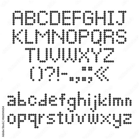 Pixel Font Set Large And Small Letters In Pixel Art Style For Computer Display Pixel 8 Bit