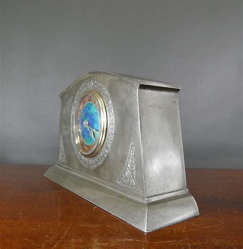 Liberty And Co Tudric Pewter Mantel Clock Olde Time Antique Clocks And