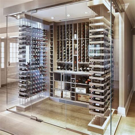 Walk In Modern Glass Wine Cellar Barley Wine Cellar