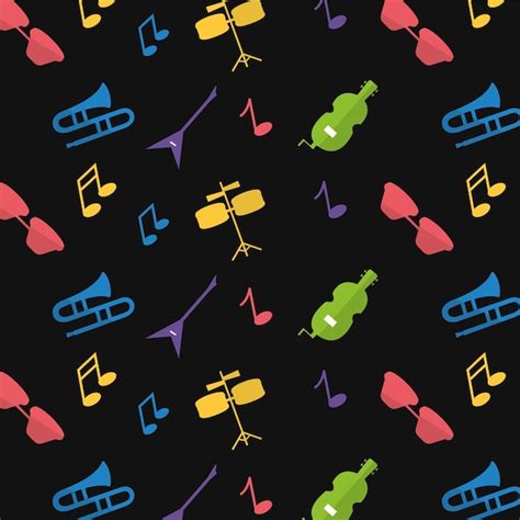 Premium Vector Seamless Pattern Background With Musical Instruments Vector
