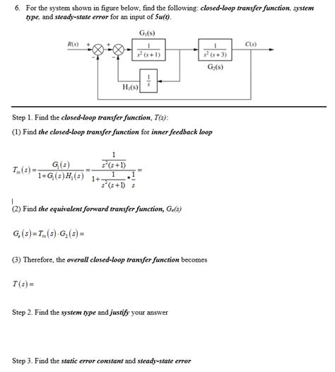 Solved For The System Shown In Figure Below Find The Chegg