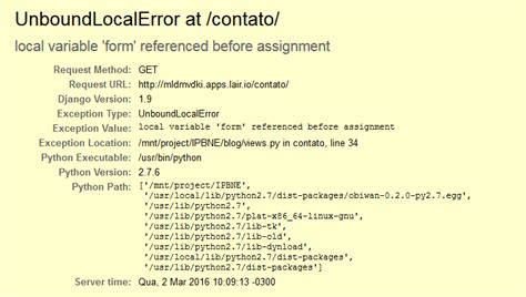 DJANGO Local Variable Form Referenced Before Assignment Python