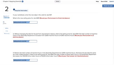Solved Chapter 2 Applying Excel A I Saved Help Save And Exit