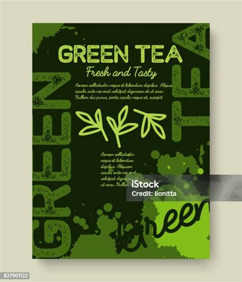 녹차 포스터 또는 배너 인쇄 술 디자인 액체 차 밝아진와 창조적인 그림 기업 재무와 산업에 대한 스톡 벡터 아트 및 기타 이미지