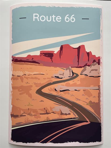 Route 66 Poster American Highway Usa Roads Americana Posters Etsy