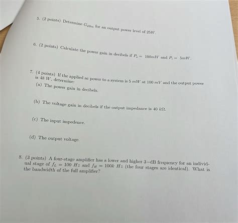 Solved 2 ﻿points ﻿determine Gdbm ﻿for An Output Power