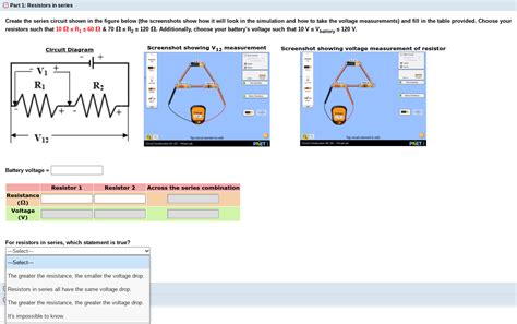 Solved A Part 1 Resistors In Series Create The Series Chegg Com