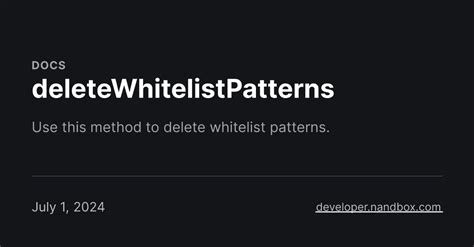 Deletewhitelistpatterns