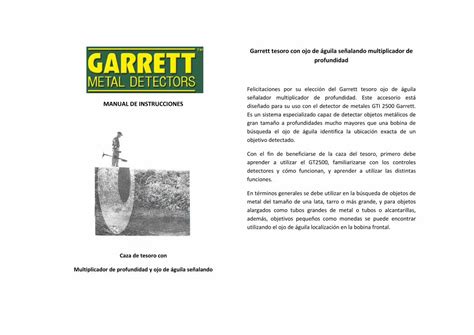 Pdf Garrett Tesoro Con Ojo De águila Señalando El Ojo De águila Localiza Con Toda Precisión