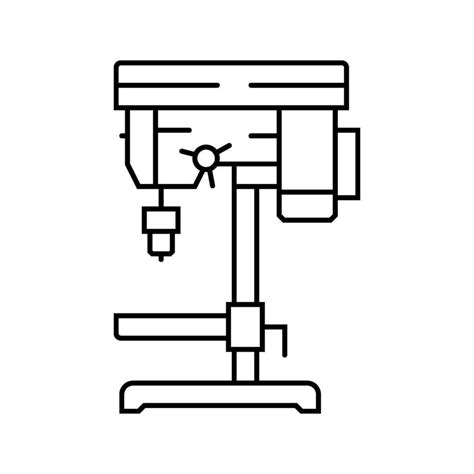 Drill Press Tool Work Line Icon Vector Illustration 35272604 Vector Art