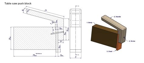 Table Saw Push Block Printable Template Printable Templates