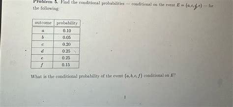Problem Find The Conditional Probabilities Chegg