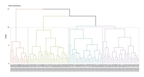 dendrogram categorizing the accessions according to their similarities