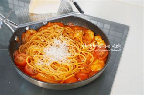 토마토 스파게티 만드는법 토마토 새우 파스타 레시피